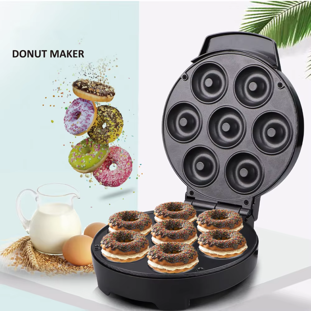 Custom Non-stick Coating Plate 7 Hole Doughnut Machine Portable ...