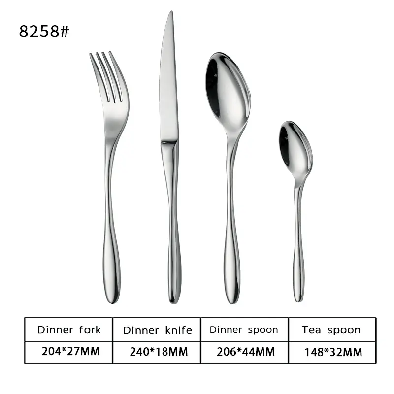 New Design Flatware #304 Stainless Steel Bullet Cutlery Set with Thin Handle for Hotel ...