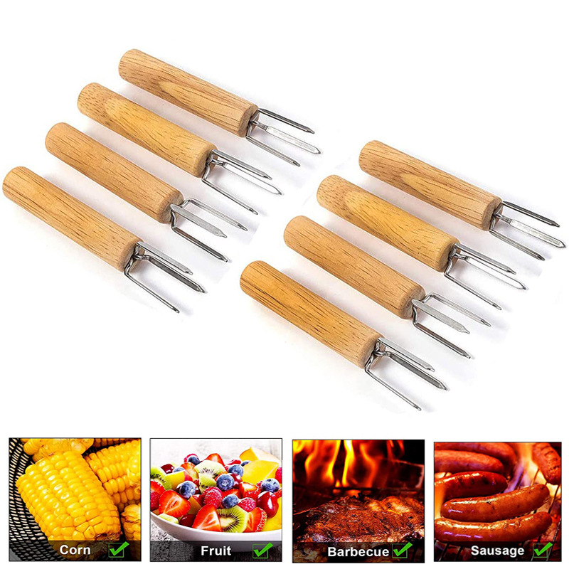 Corn Fork Roasting Needle Moxa Stick Extender Stainless Steel BBQ Corn ...