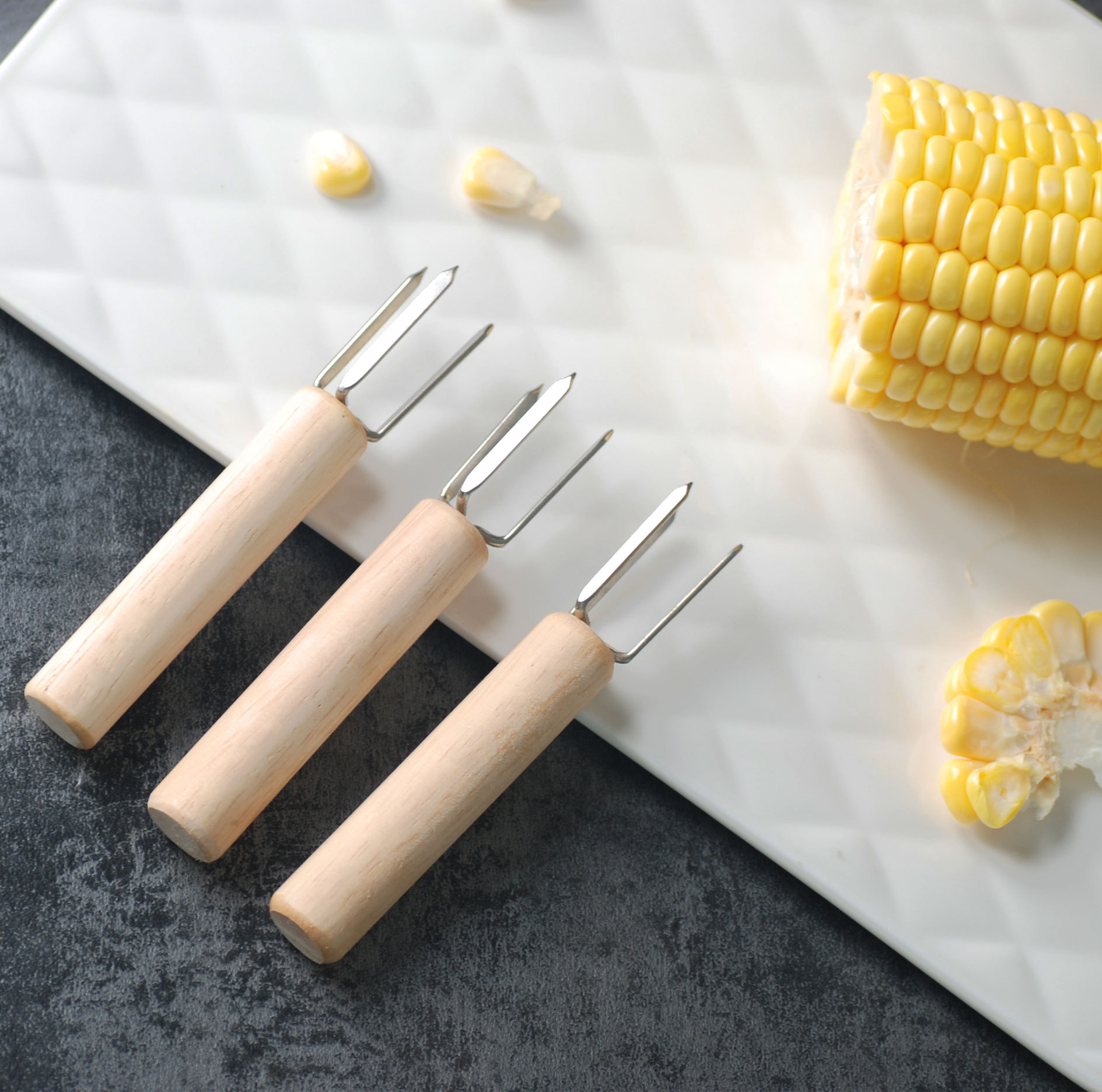 Corn Fork Roasting Needle Moxa Stick Extender Stainless Steel BBQ Corn ...