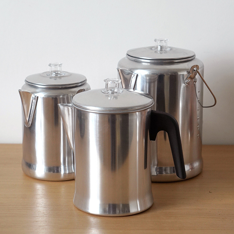Aluminum Steaming Coffee Maker 9-Cup American Distilled Extraction ...