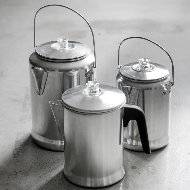 Aluminum Steaming Coffee Maker 9-Cup American Distilled Extraction ...